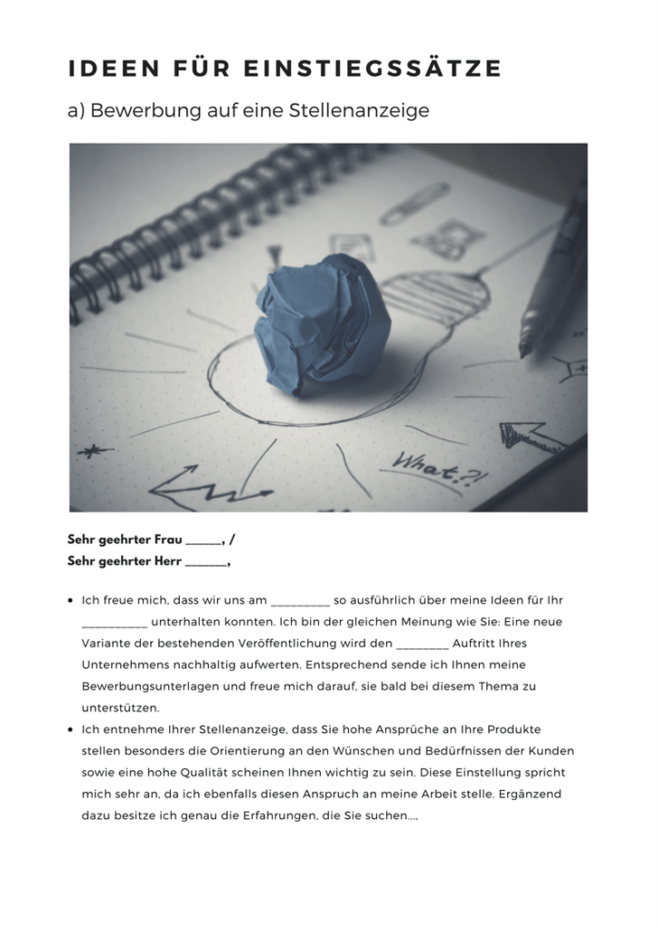 Textbausteine für das Anschreiben - CV Hub